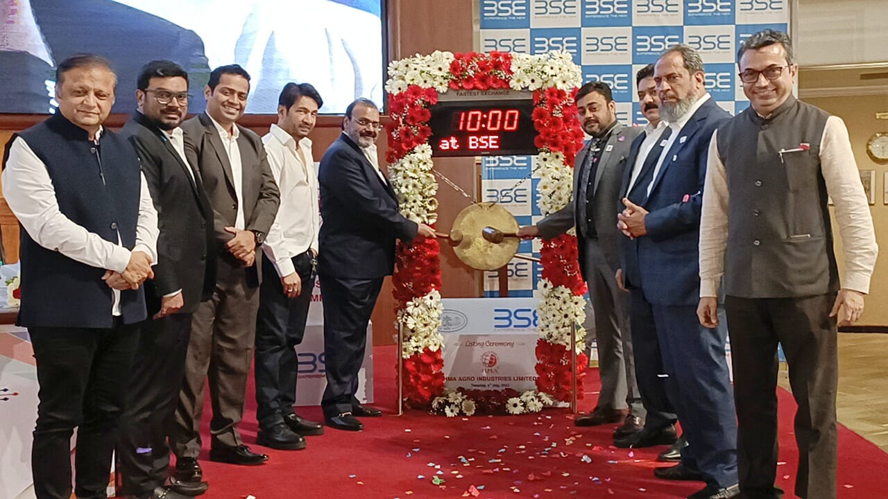 HMA Agro Industries Listing Ceremony Held At BSE, Shares Trade At 6.18% ...
